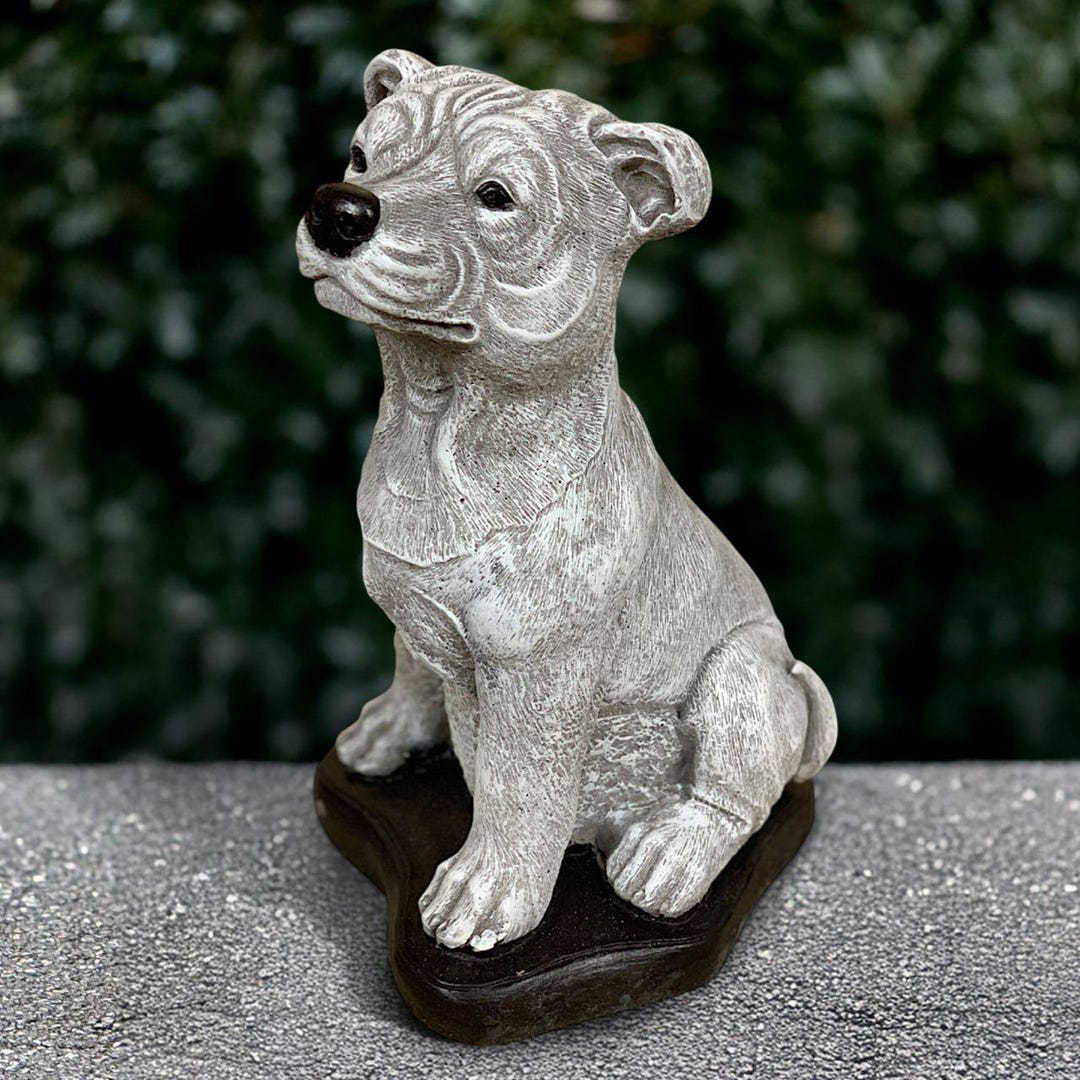 Concrete Pitbull Statue Cement Dog Decoration Outdoor Pitbull Figurine ...