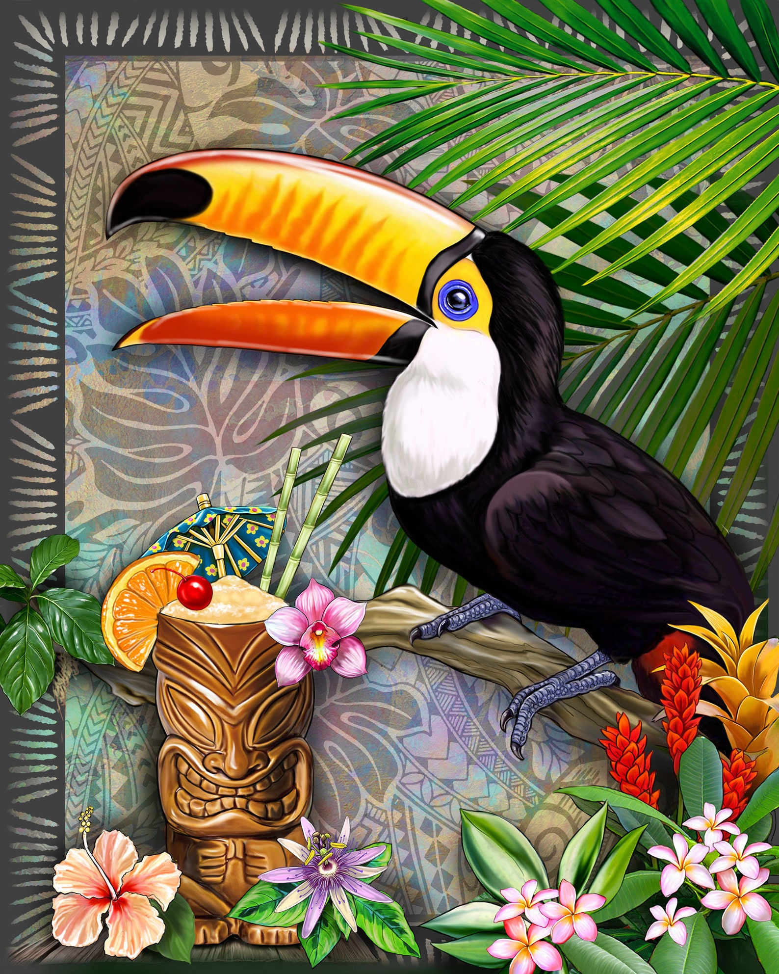 Tiki Toco Toucan Fine Art Print - Etsy