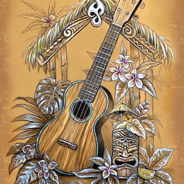 Ukulele Art Print - Etsy