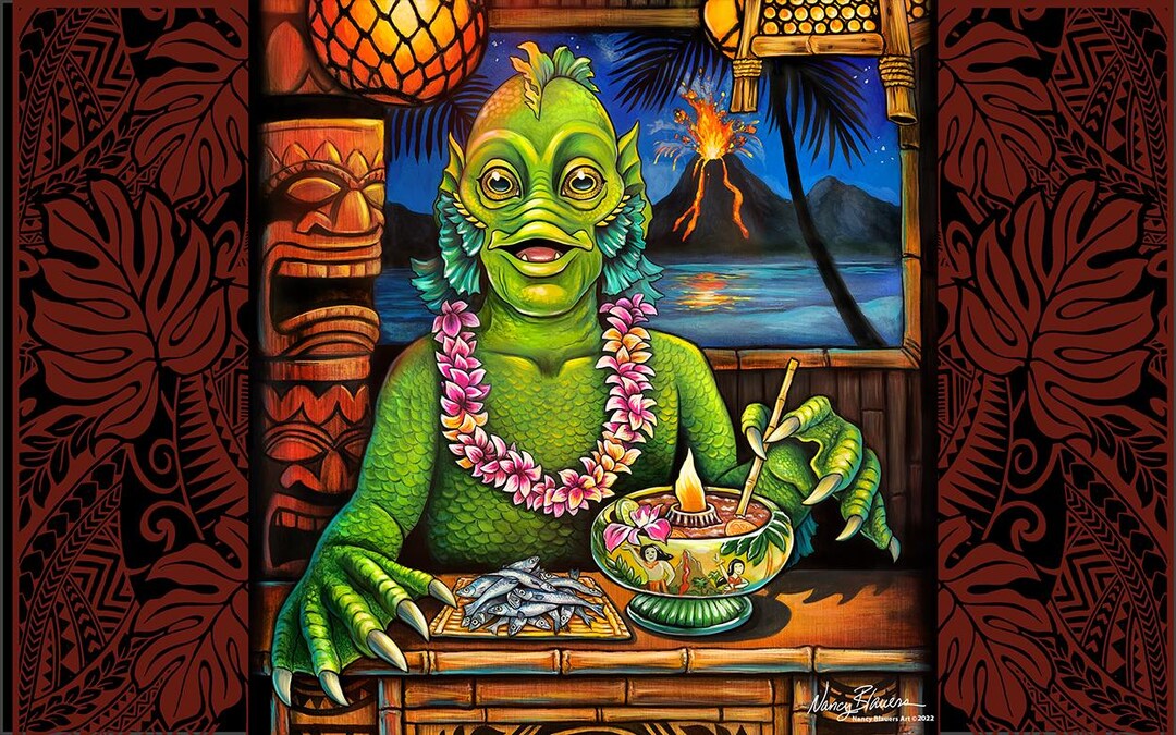 Tiki Bar Creature Party 2'X3' House Flag - Etsy
