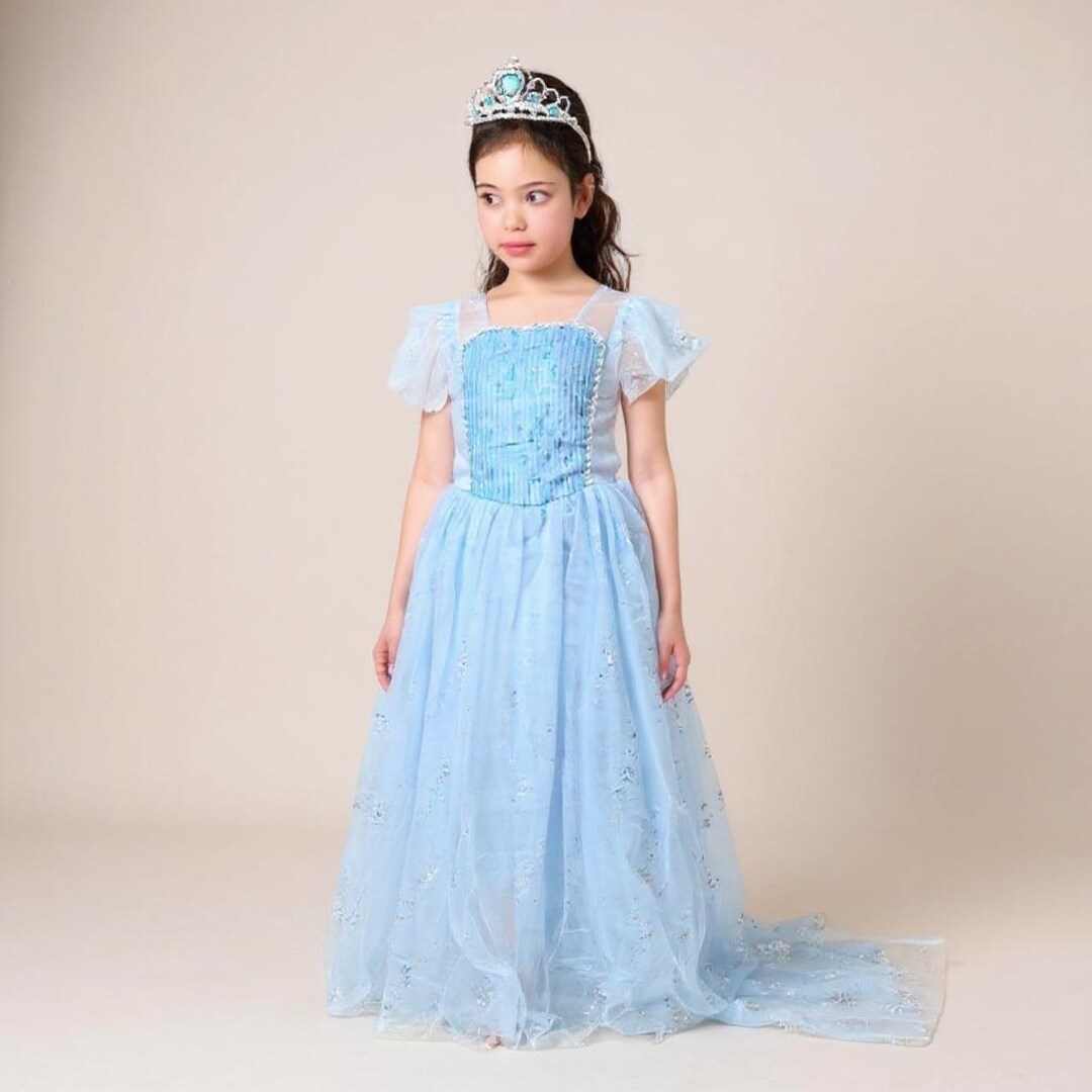 Elsa Costume Blue Dress: 4-layer Princess Summer Outfit With Removable ...