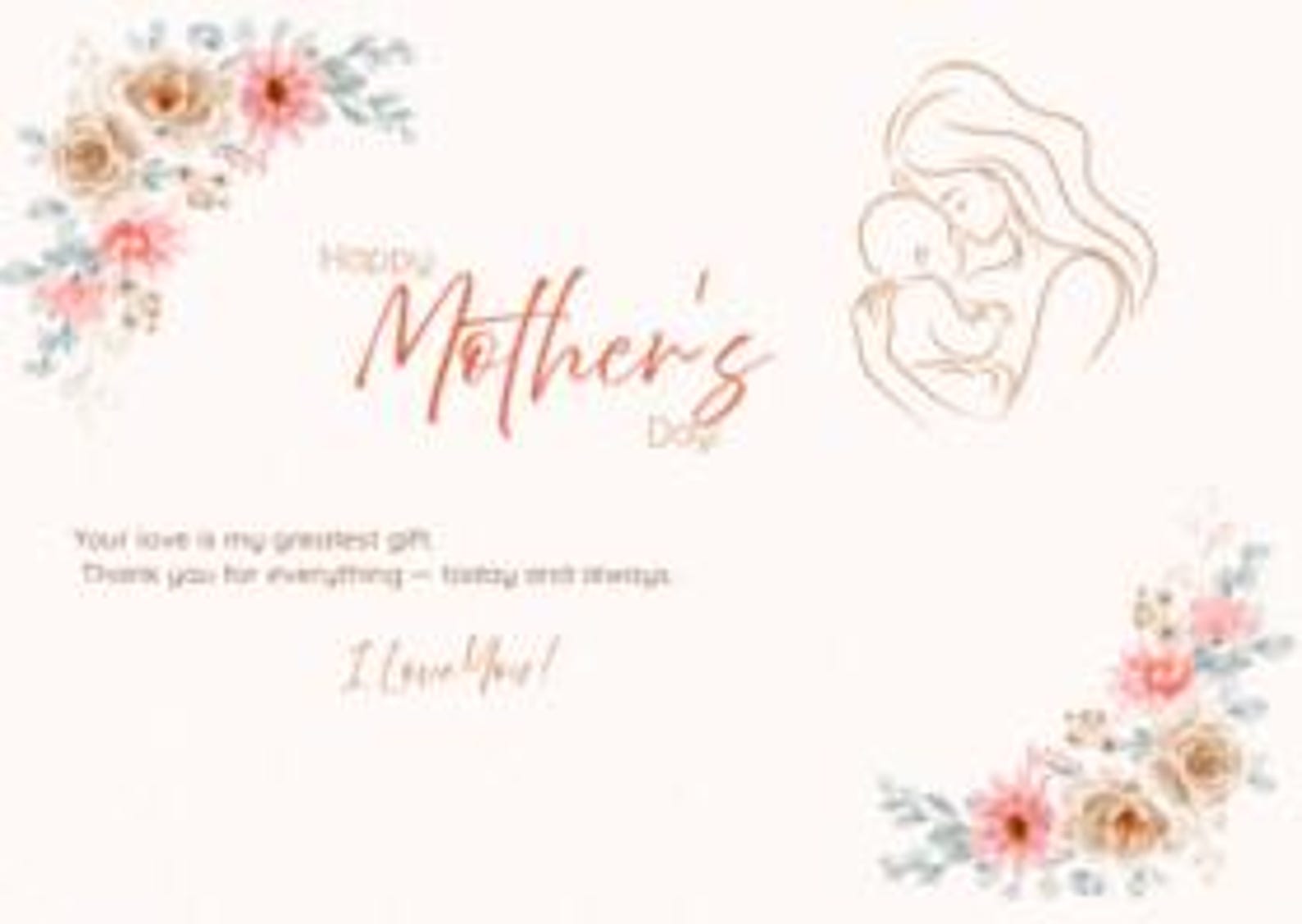 Editable Mother’s Day Card With Animated Version | Printable Floral ...
