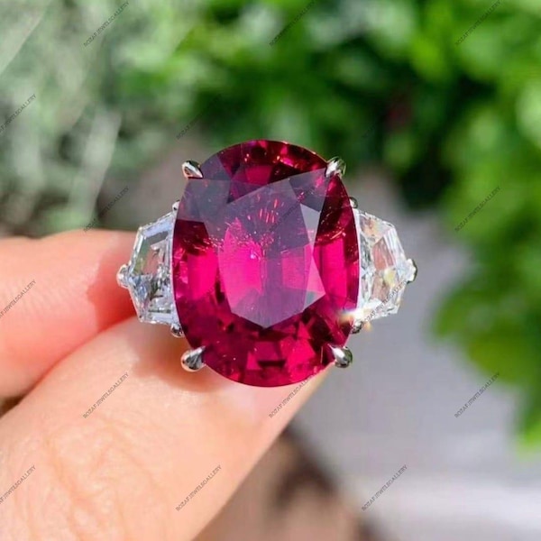 Rubellite Cluster Ring - Etsy