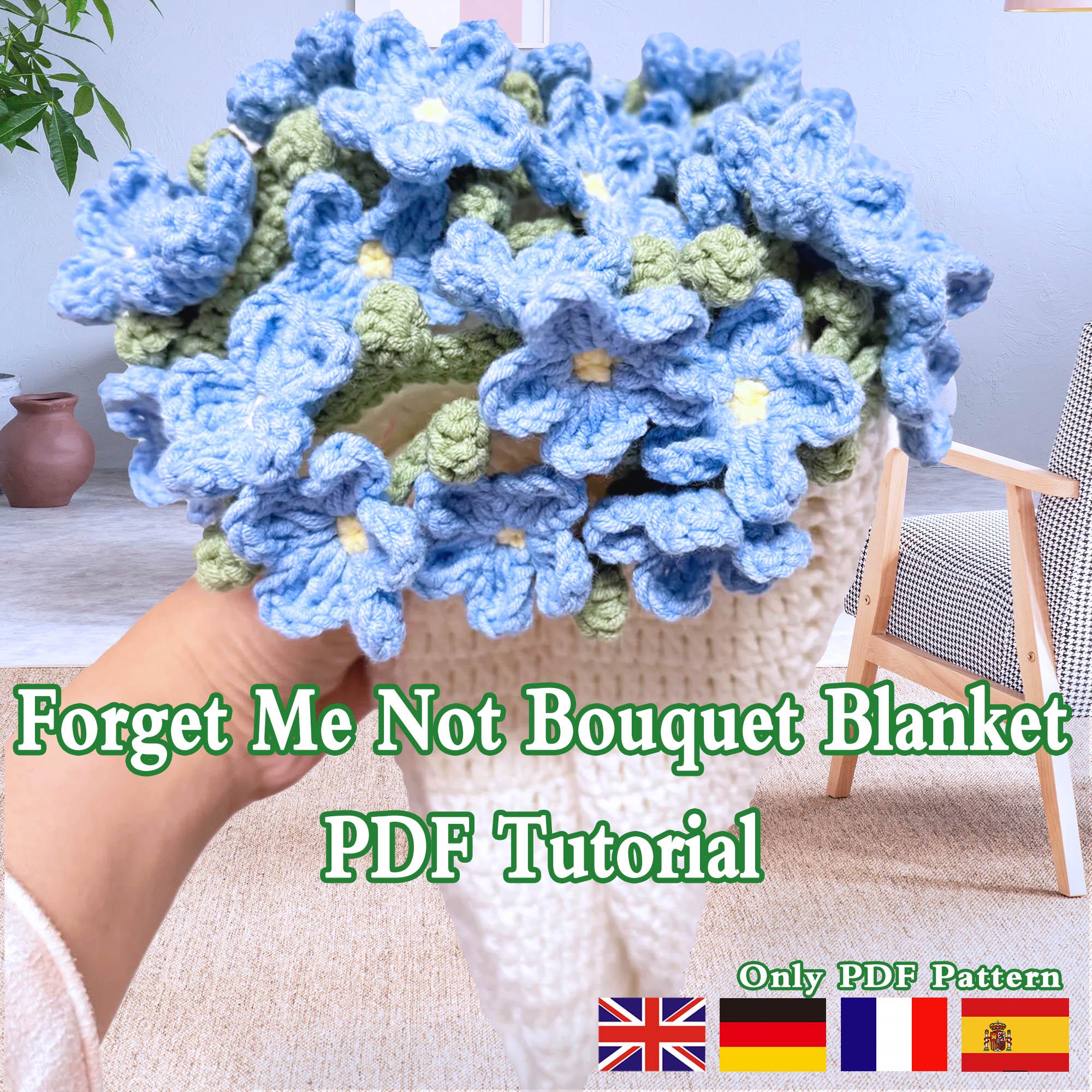 Forget-me-not Bouquet Blanket Crochet Pattern PDF Tutorial,digital ...