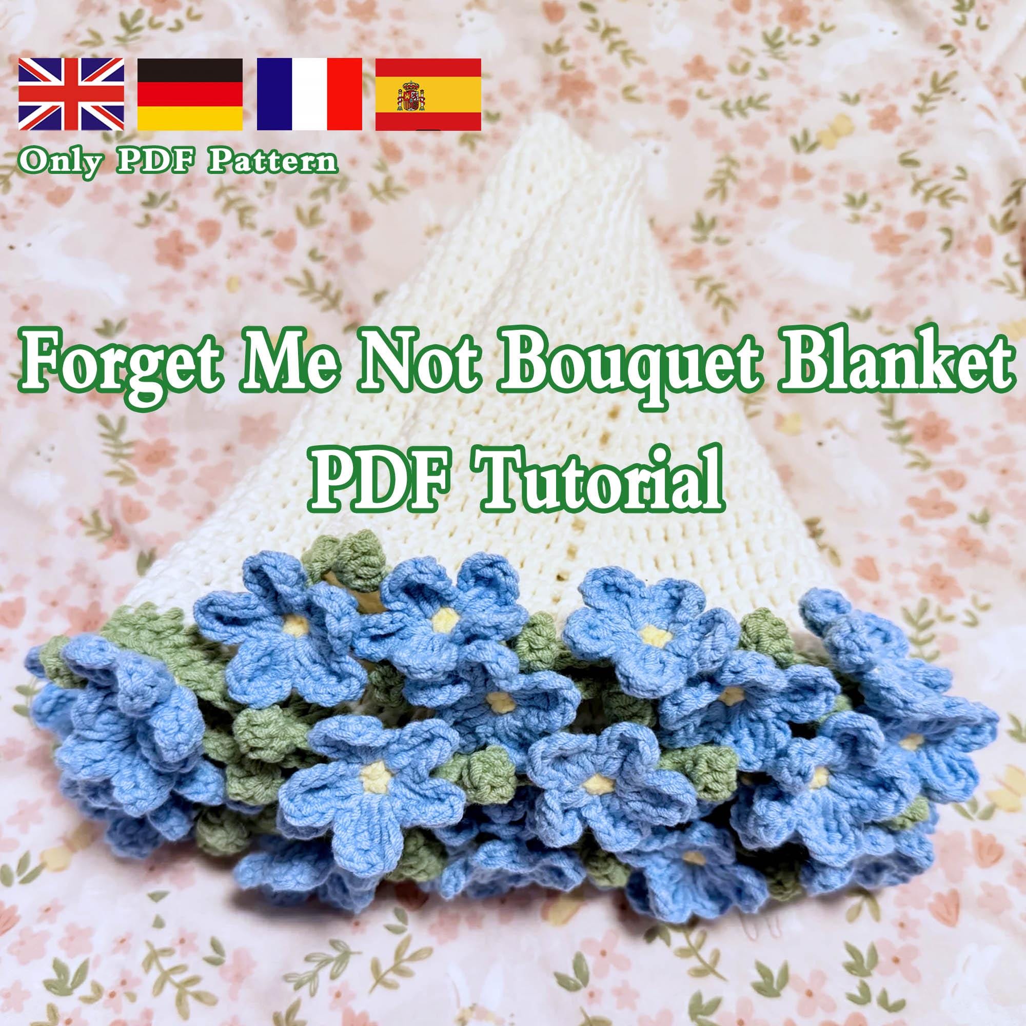 Forget-me-not Bouquet Blanket Crochet Pattern PDF Tutorial,digital ...