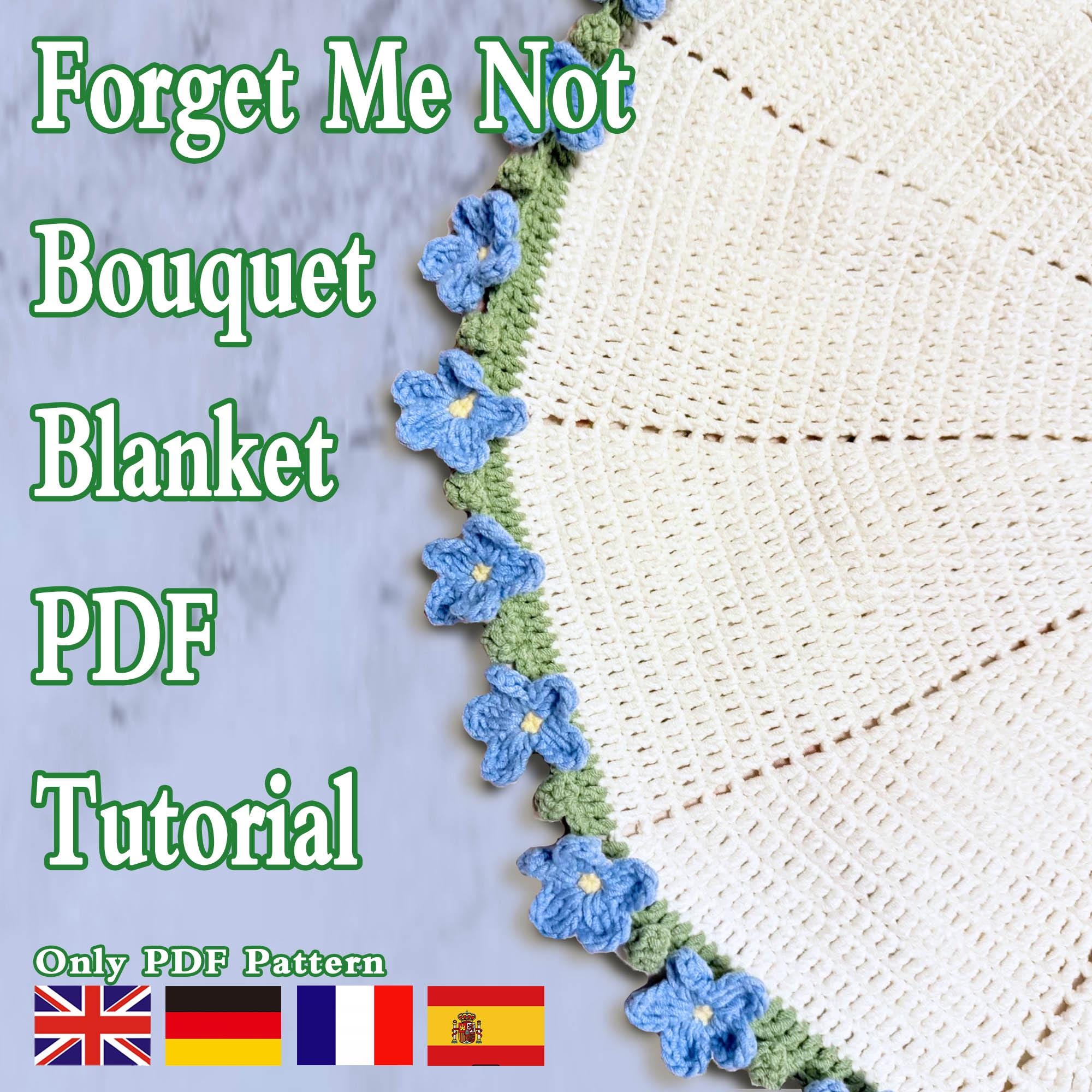 Forget-me-not Bouquet Blanket Crochet Pattern PDF Tutorial,digital ...