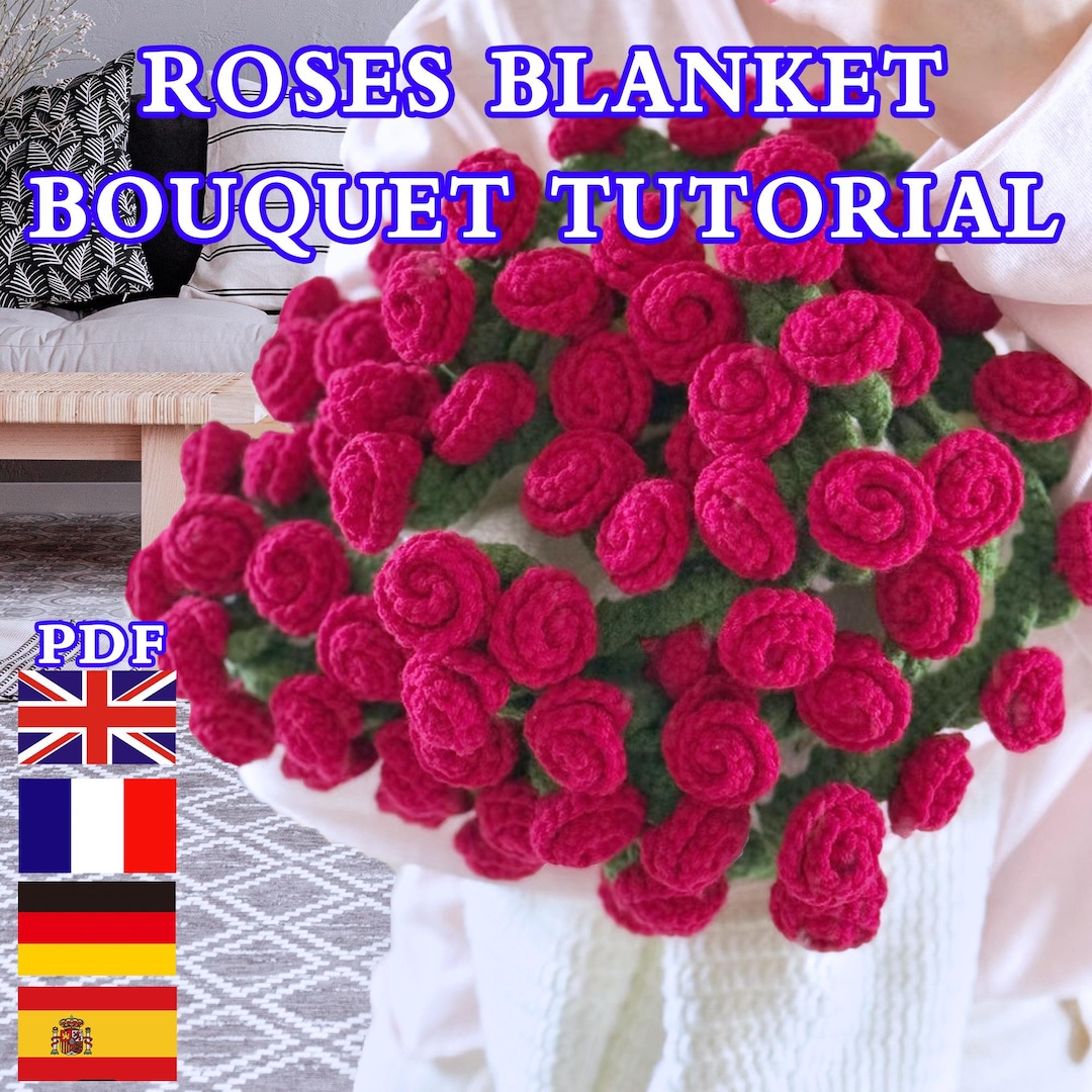 Roses Bouquet Blanket Crochet Pattern Pdf,english/french/german/spanish ...