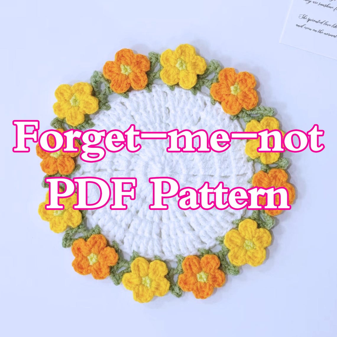 Sunflower/forget-me-not Coaster Crochet PDF Pattern With Basket Flower ...