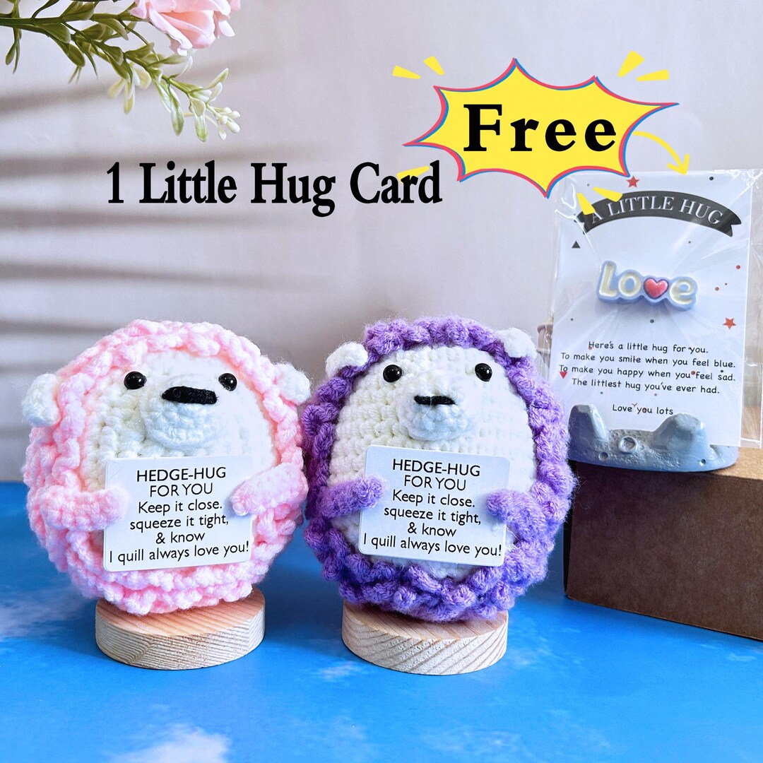 Emotional Support Crochet Hedgehog,crochet Positive Animals,father's Day Gift,crochet Fidget Toy ...