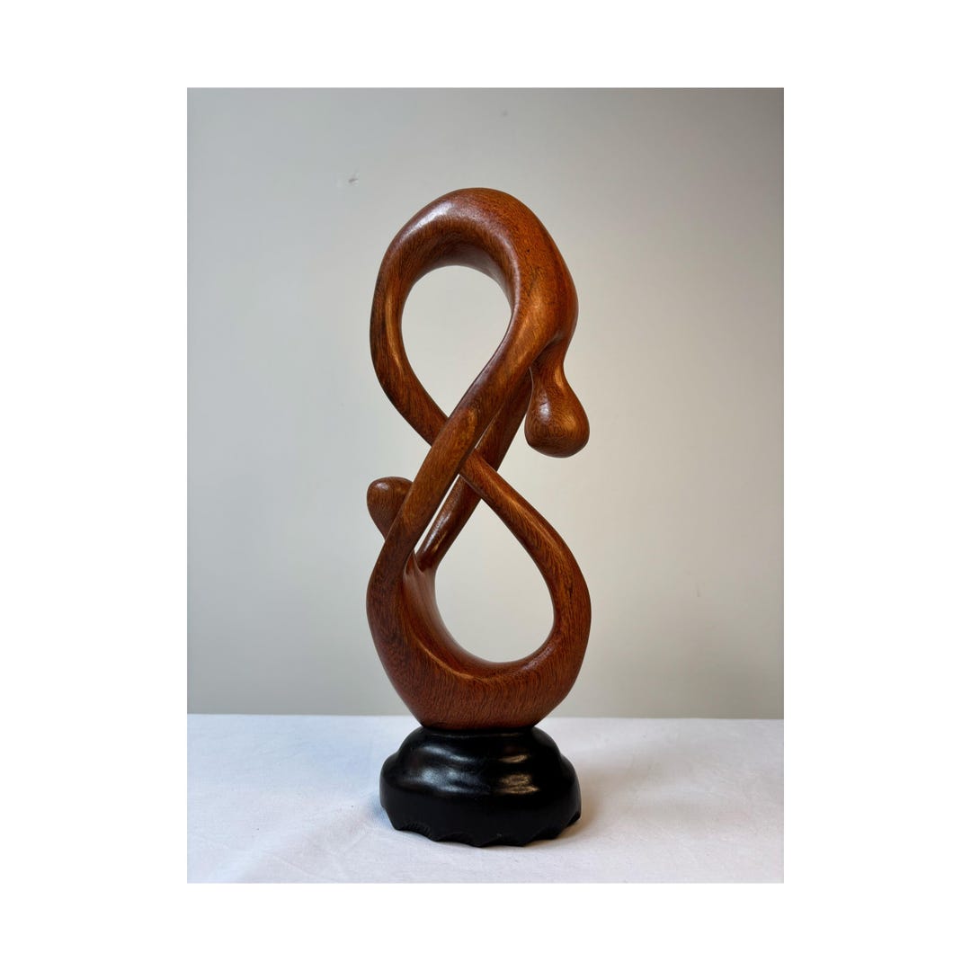 Hand-carved Wooden Infinity Sculpture – Abstract Art, Symbol of Unity ...