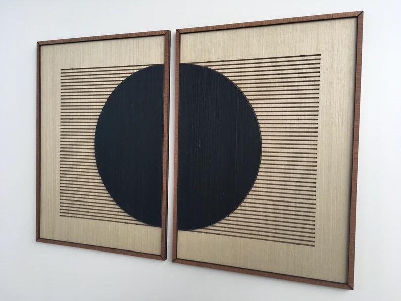 Abstract Wood Wall Art | Modern Wooden Wall Decor | Handmade Geometric ...