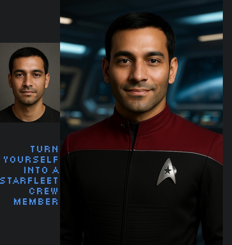 Custom Starfleet Uniform Portrait: Sci-fi Portrait, Starship Bridge ...