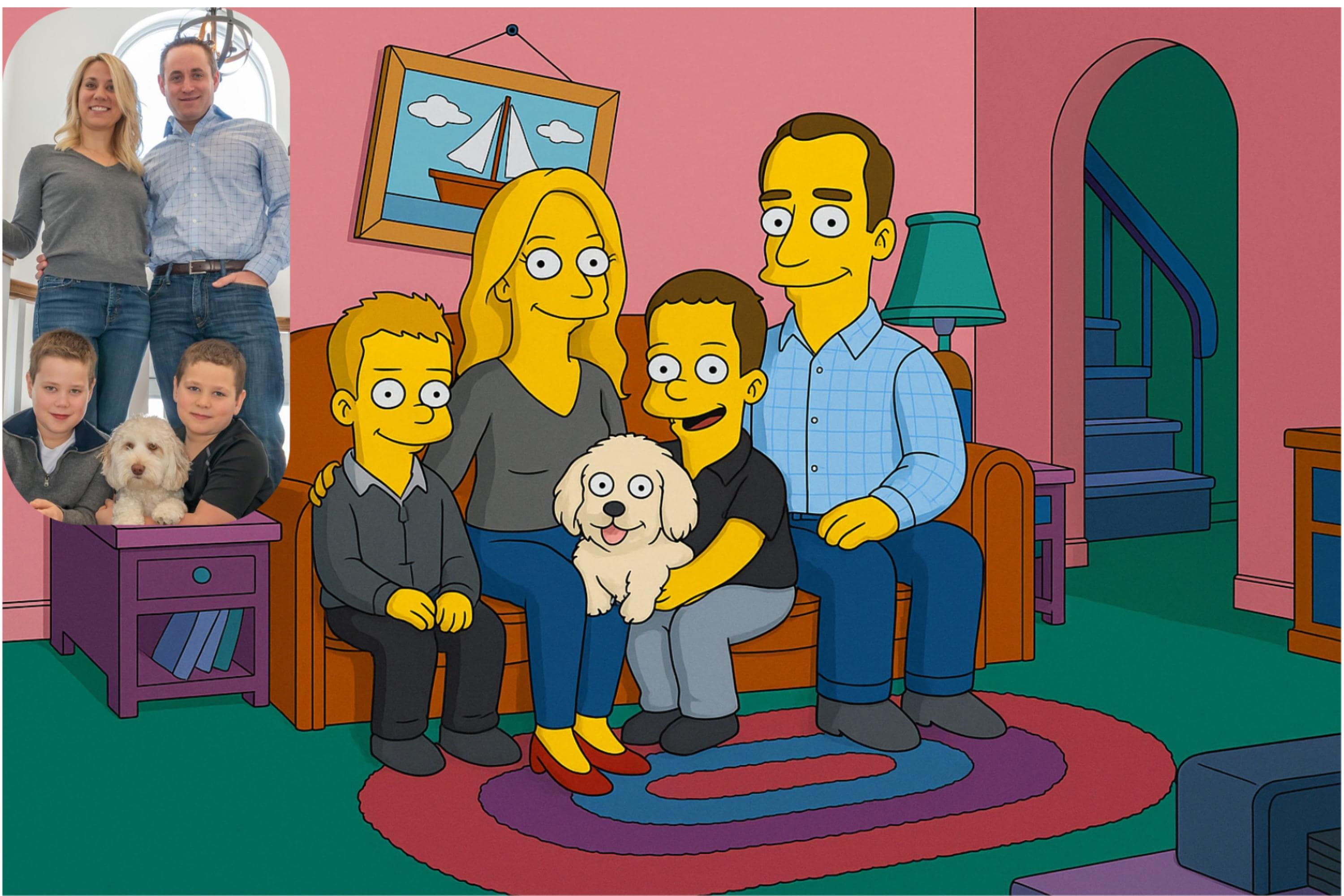 Simpsons Portrait Personalized Cartoon Drawing From Photo Yellow Family ...