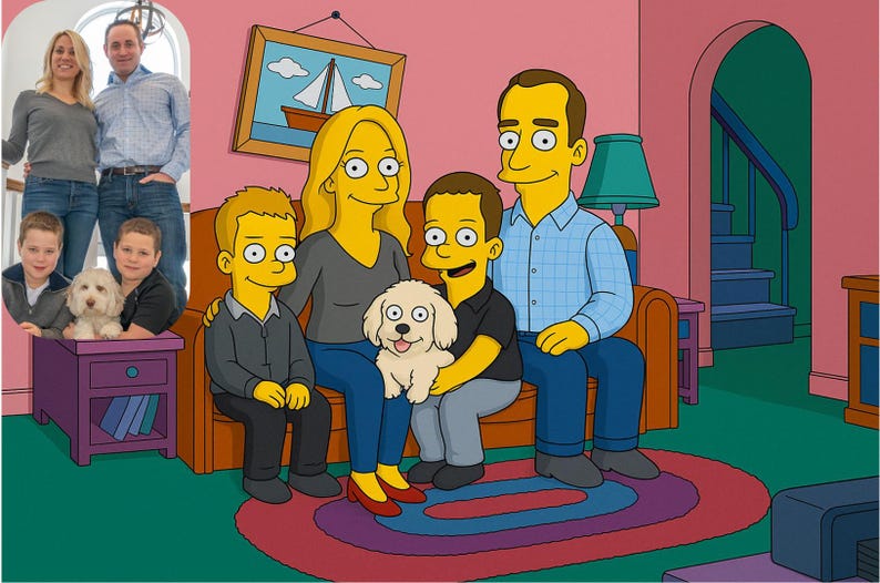 Personalized Simpsons Portrait: Custom Family Cartoon Art Gift - Etsy ...