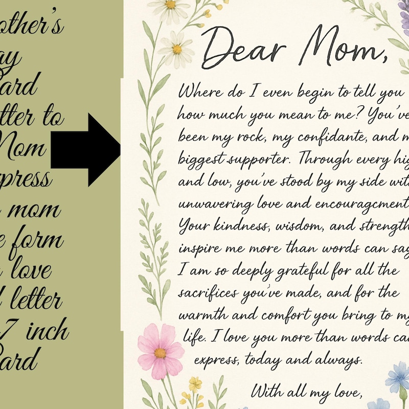 Letter to Son From Mom - Etsy
