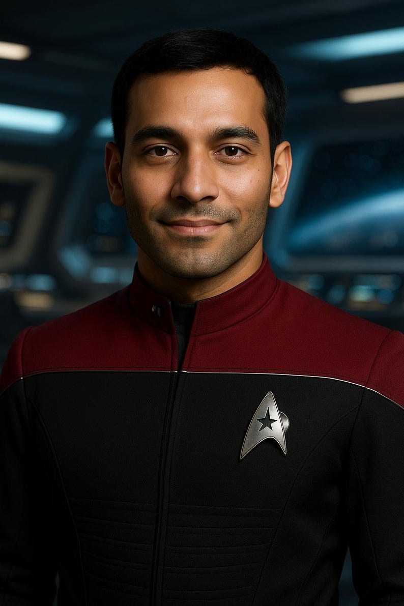 Custom Starfleet Uniform Portrait: Sci-fi Portrait, Starship Bridge ...