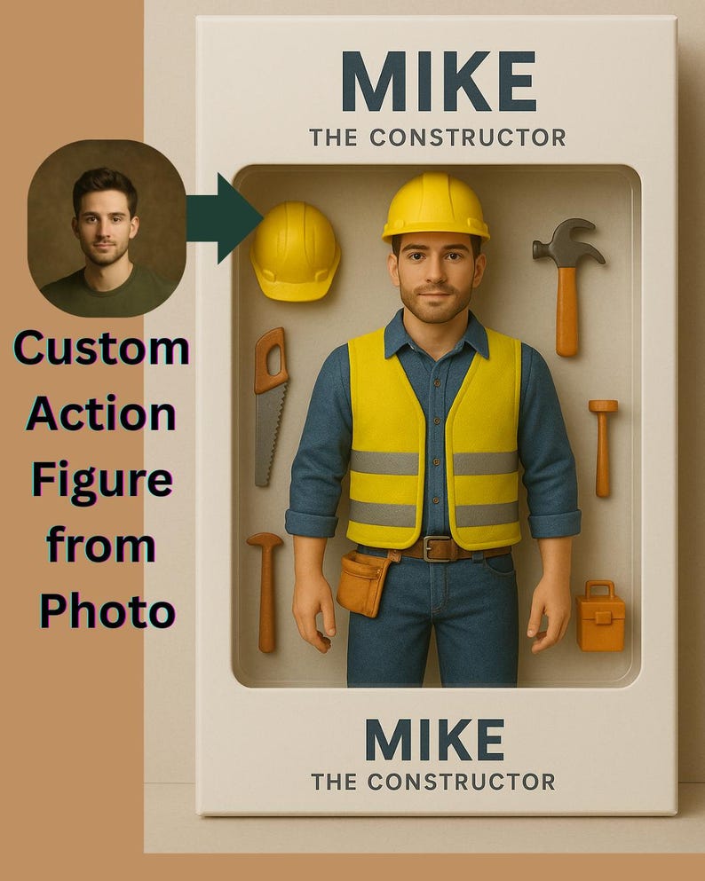 Personalized Action Figure Portrait: Custom Photo Gift (digital ...