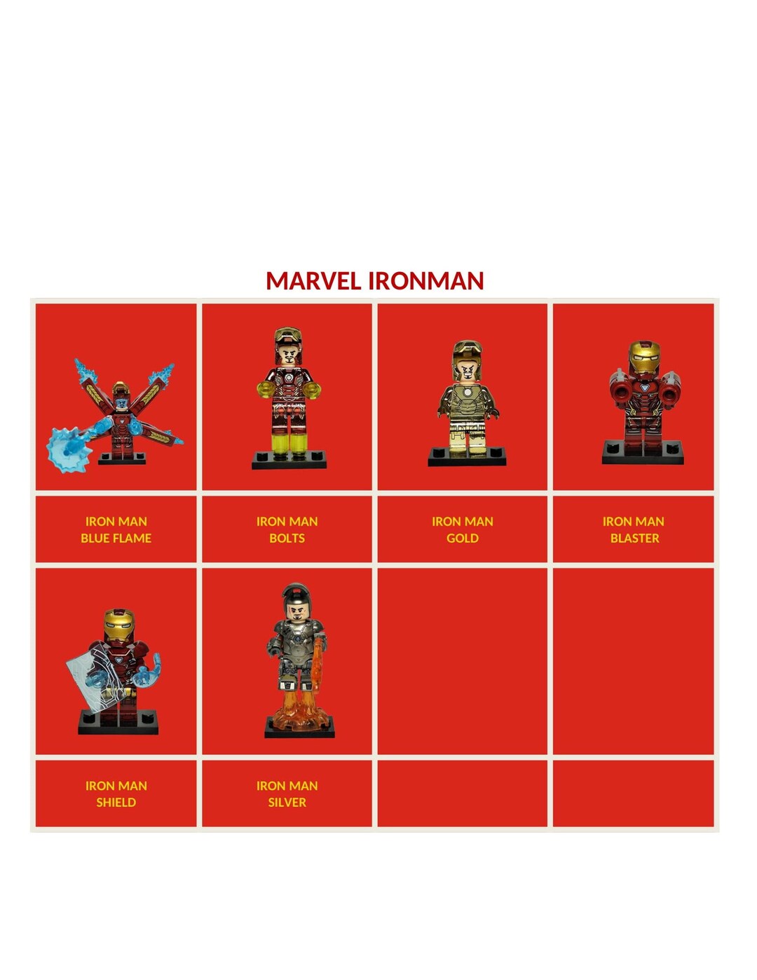 Character Iron Man Clamp Building Block Custom Minifigure 09 MOC - Etsy