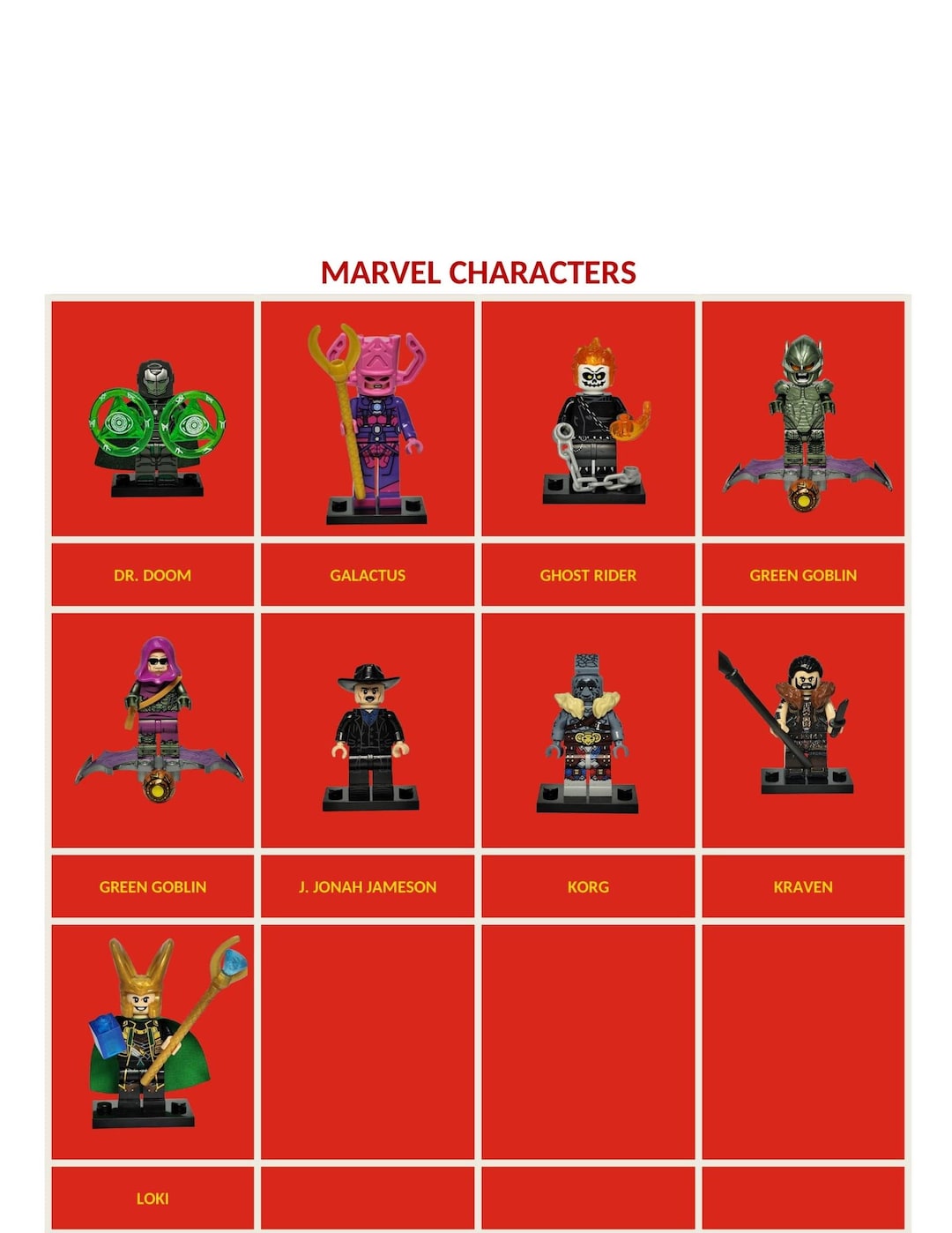 Marvel Minifigure Characters Moc - Clamp Building Block - Custom ...