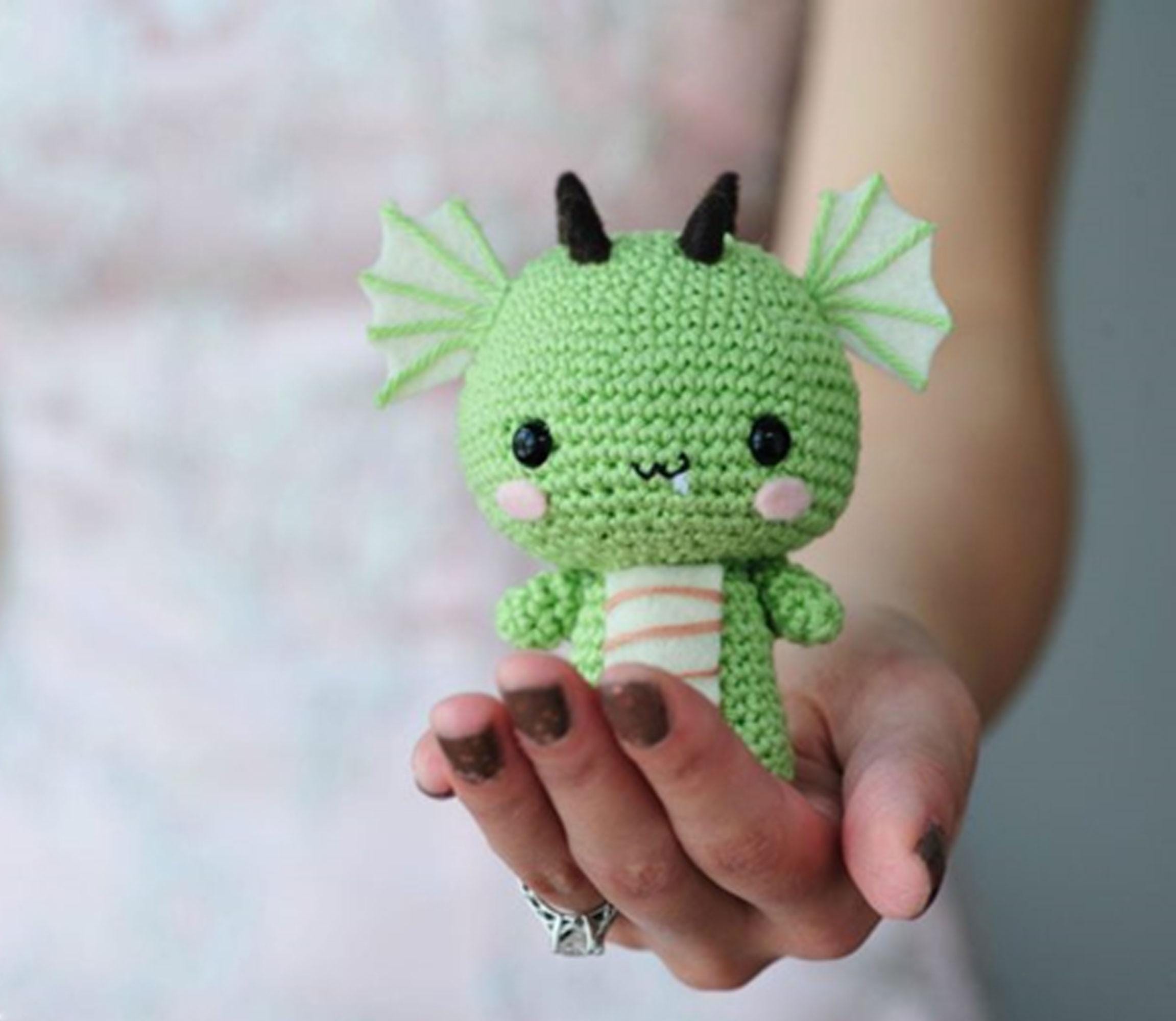 Green Dragon Crochet Pattern PDF in English, Amigurumi Crochet Toy ...