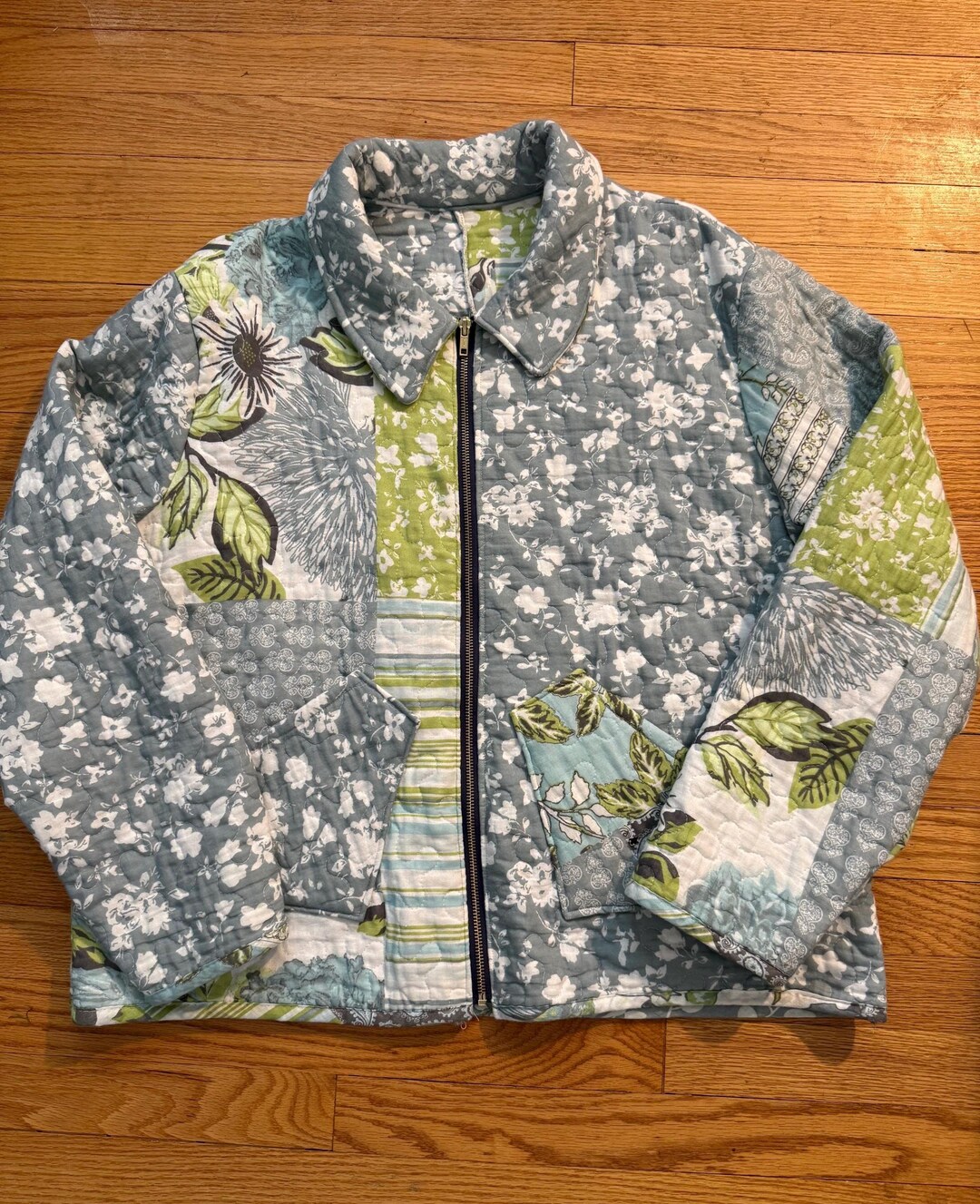 Floral Handmade Quilted Jacket - Etsy