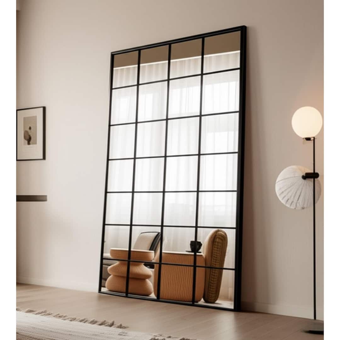 Window Full Length Mirror, Window Pane Wall Mirror, Full Body Arched ...