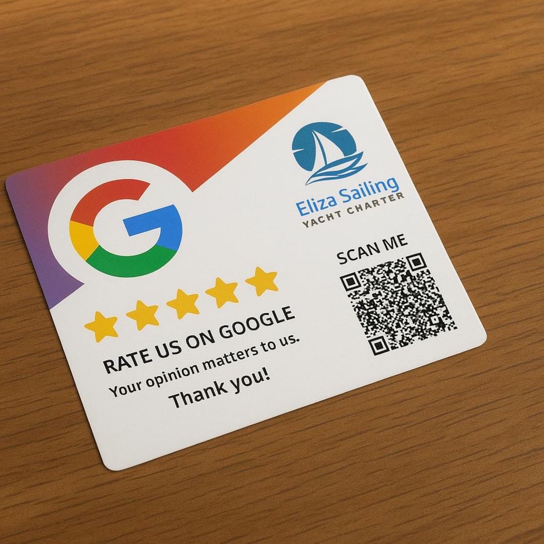 Google Review Request Card With QR Code: Small Business Thank You ...