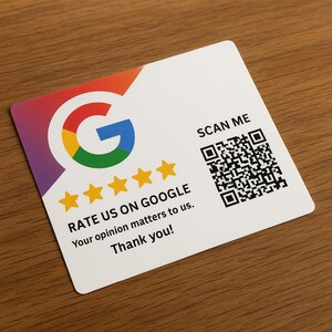 Google Bewertung Wunschkarte mit QR-Code: Small Business Danke ...