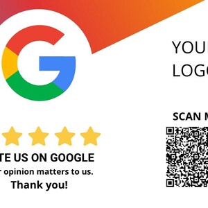 Google Bewertung Wunschkarte mit QR-Code: Small Business Danke ...