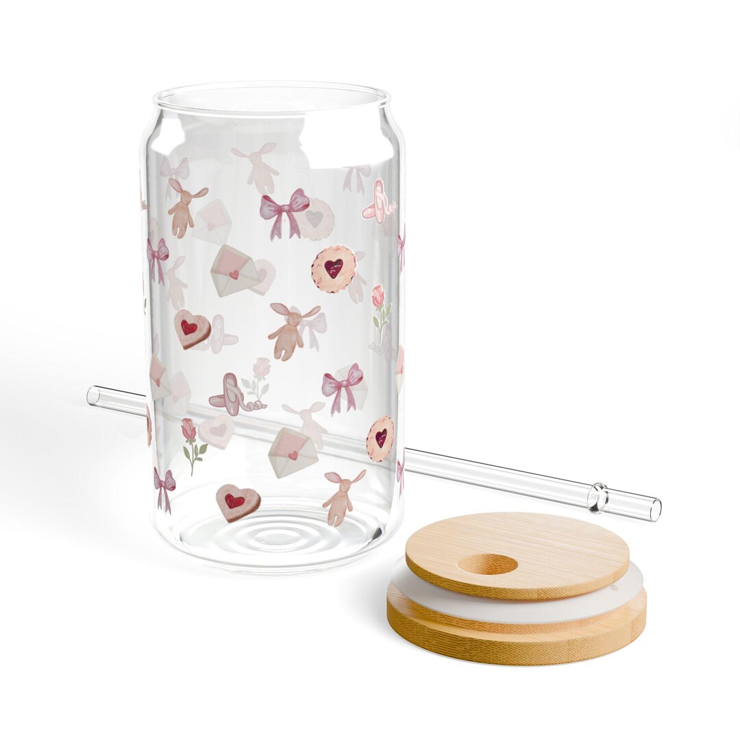 Cute Coquette Glass Sipper, Cute Drinkware for Parties, Gift for Her ...
