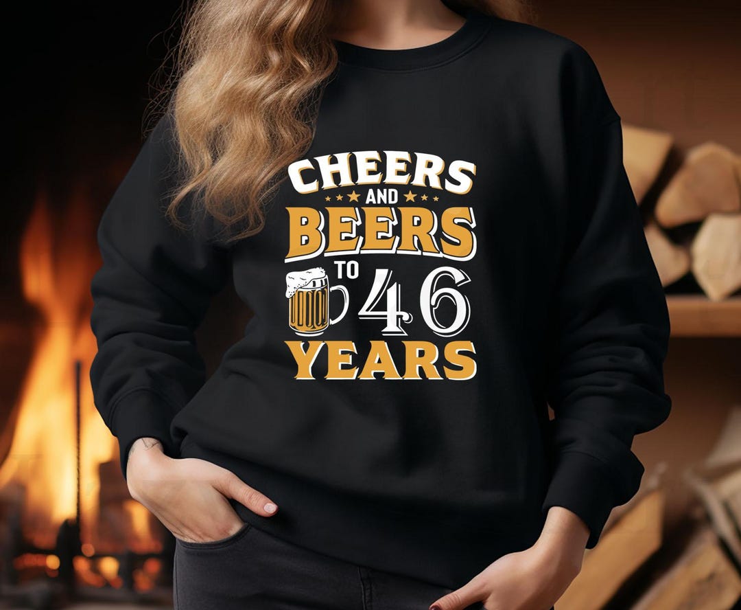 Cheers and Beer to 46 Years Svg, Birthday Svg, Cheer and Beer Svg, Beer ...
