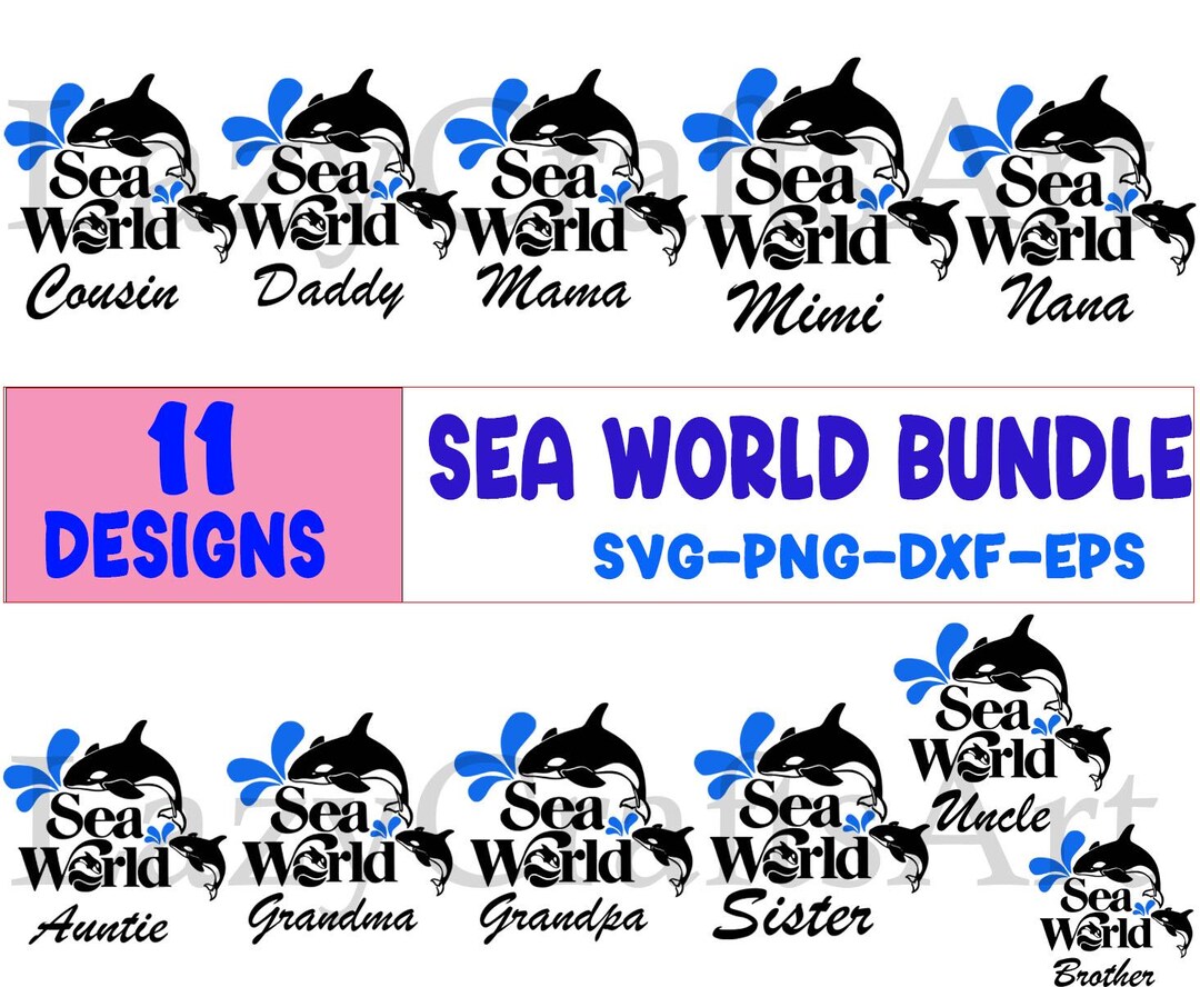Sea World Bundle Family Svg, Sea World Adventure Svg, Sea World Bundle ...
