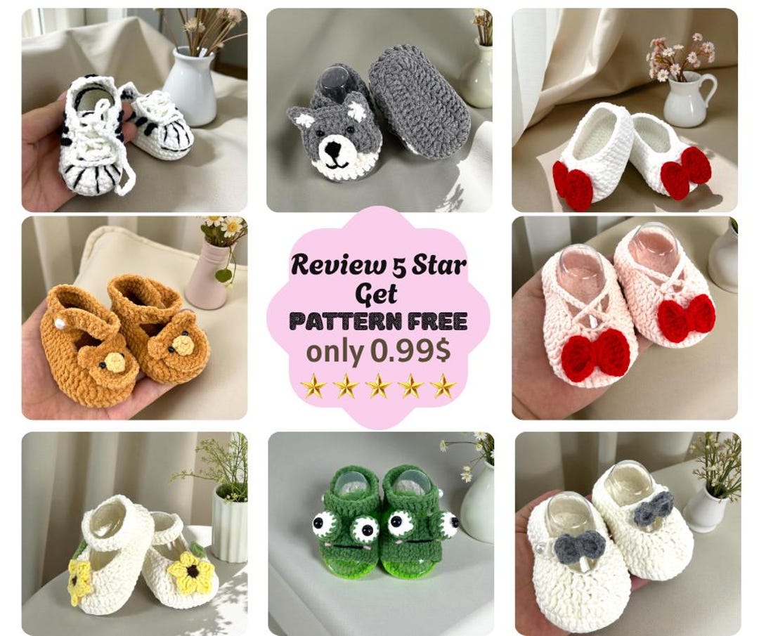Crochet Baby Booties Pattern Bundle PDF, Newborn Shoes Tutorial ...