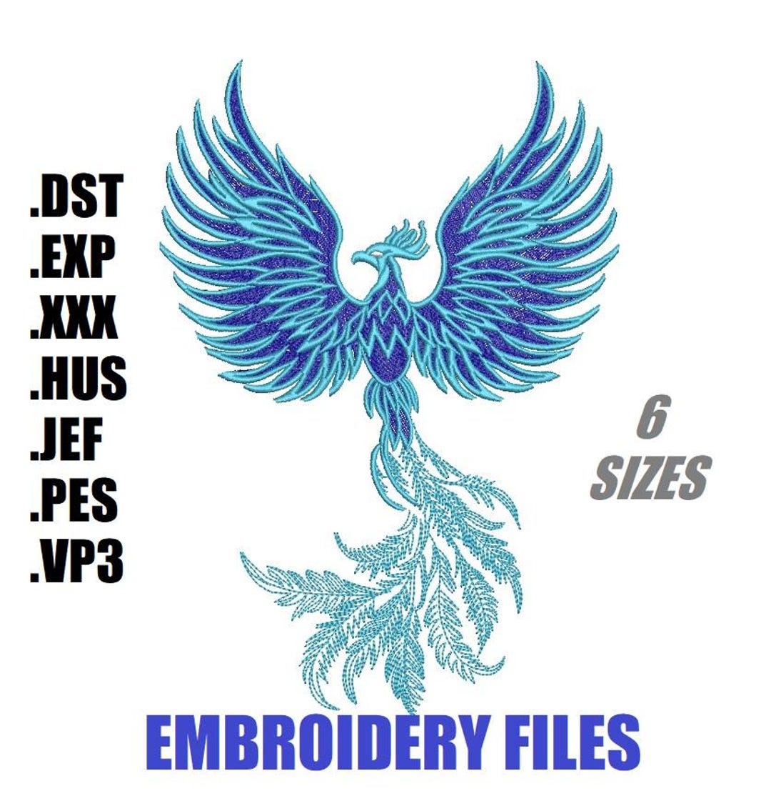 Phoenix Machine Embroidery Files Firebird Digital Embroidery Design ...