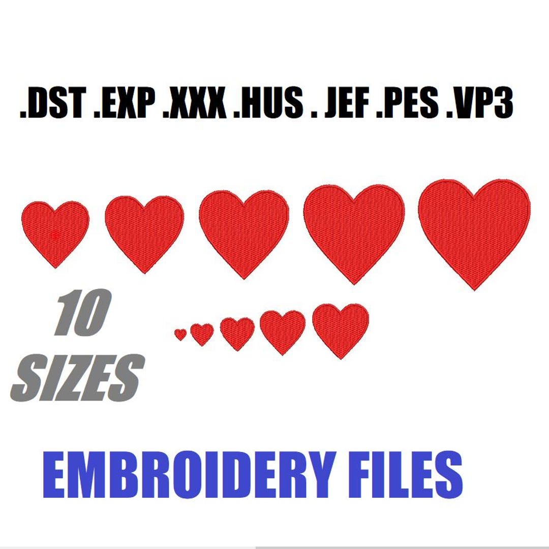 Mini Heart Machine Embroidery Files Small Heart Digital Embroidery File ...