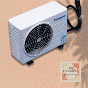 Miniature 1:12 Scale Air Conditioner – Realistic Dollhouse AC Unit With ...