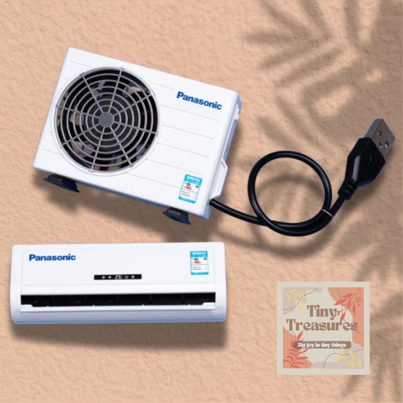 Miniature 1:12 Scale Air Conditioner – Realistic Dollhouse AC Unit With ...