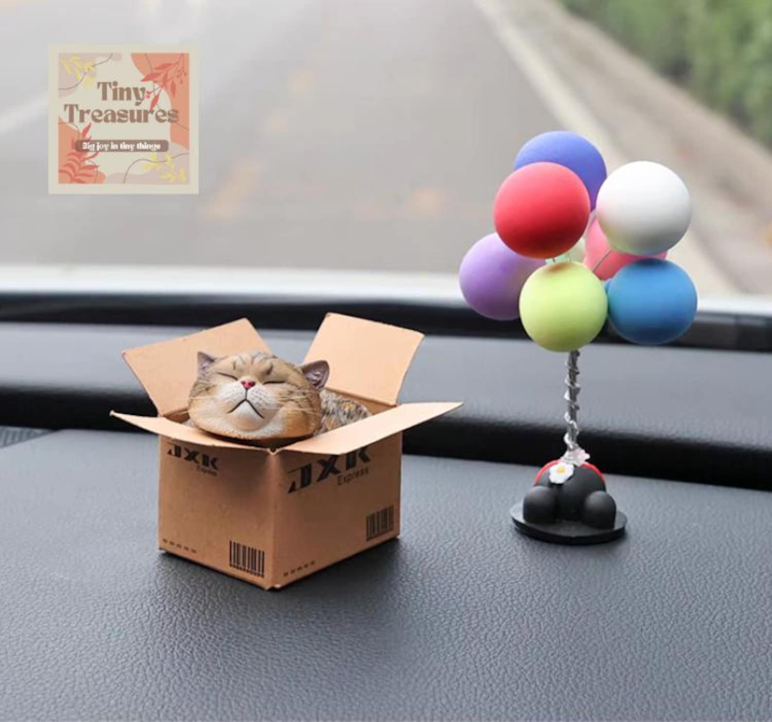 Miniature Mini Cat in Delivery Box –1:12 Tiny Resin Cat Figurine ...