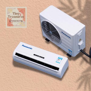 Miniature 1:12 Scale Air Conditioner – Realistic Dollhouse AC Unit With ...
