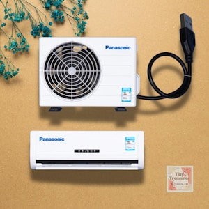 Miniature 1:12 Scale Air Conditioner – Realistic Dollhouse AC Unit With ...