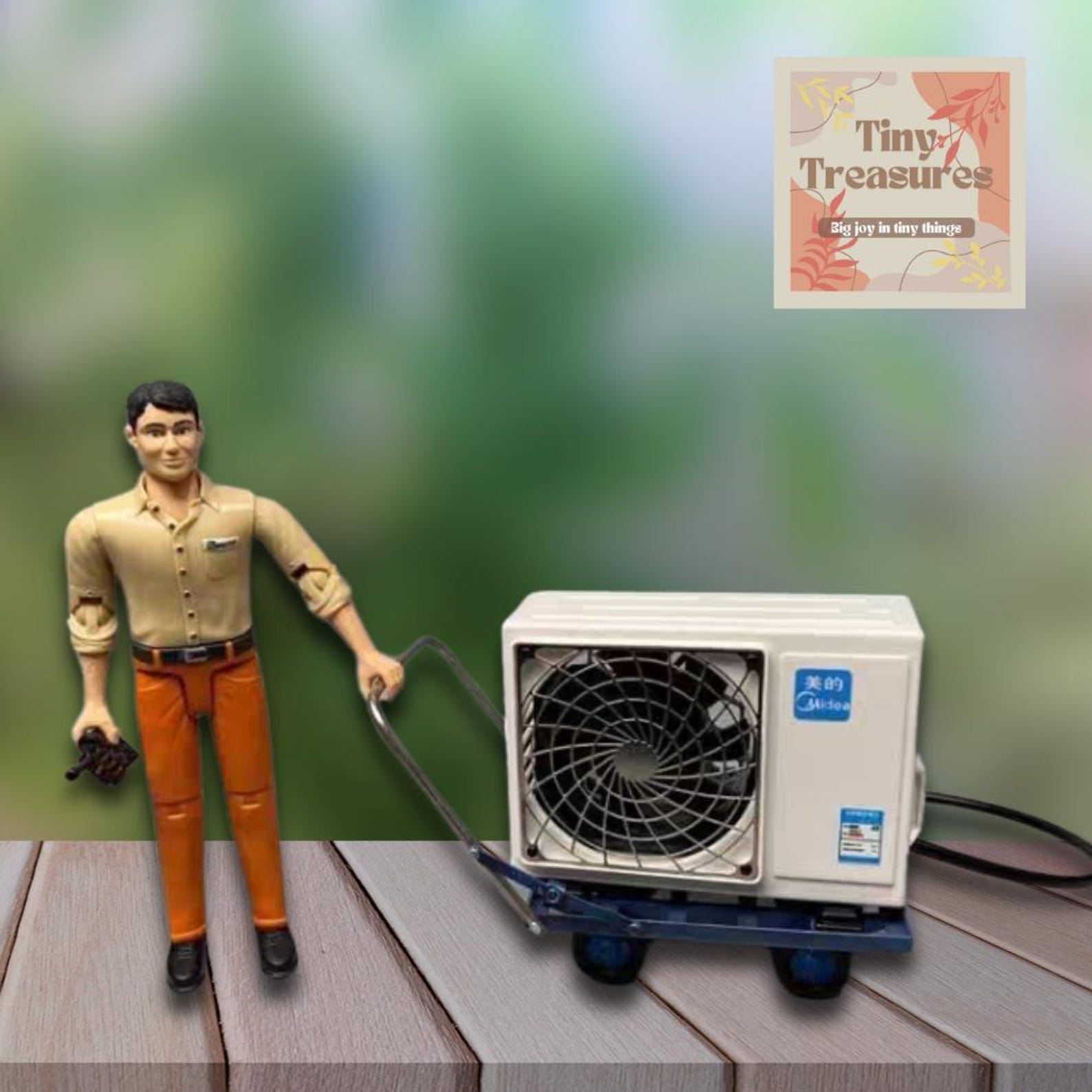 Miniature 1:12 Scale Air Conditioner – Realistic Dollhouse AC Unit With ...