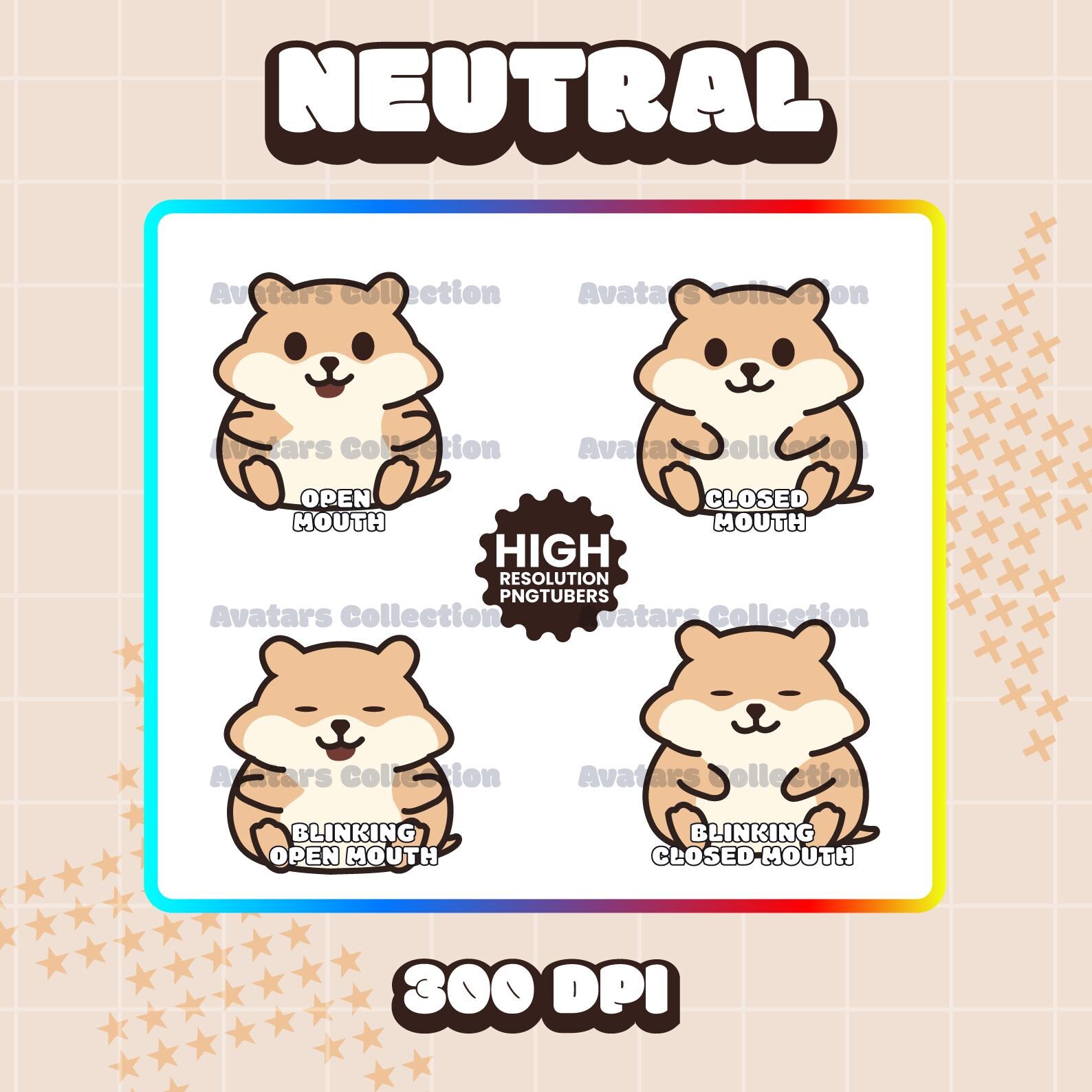 Cute Hamster Pngtuber Model | Kawaii Chibi Vtuber Avatar (digital ...