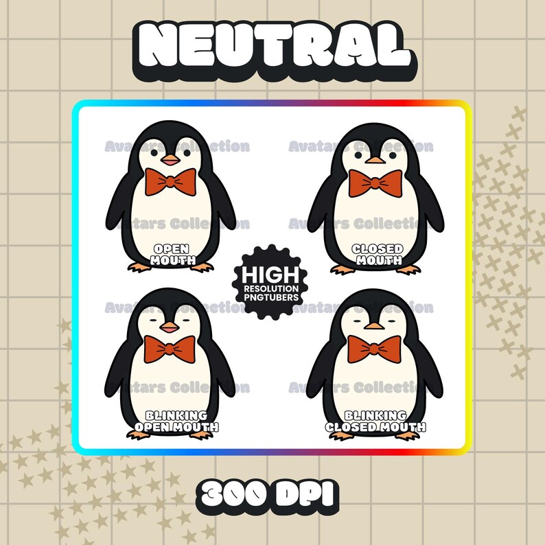 Penguin Pngtuber Model | Cute Animal Vtuber Avatar for Twitch & Youtube ...