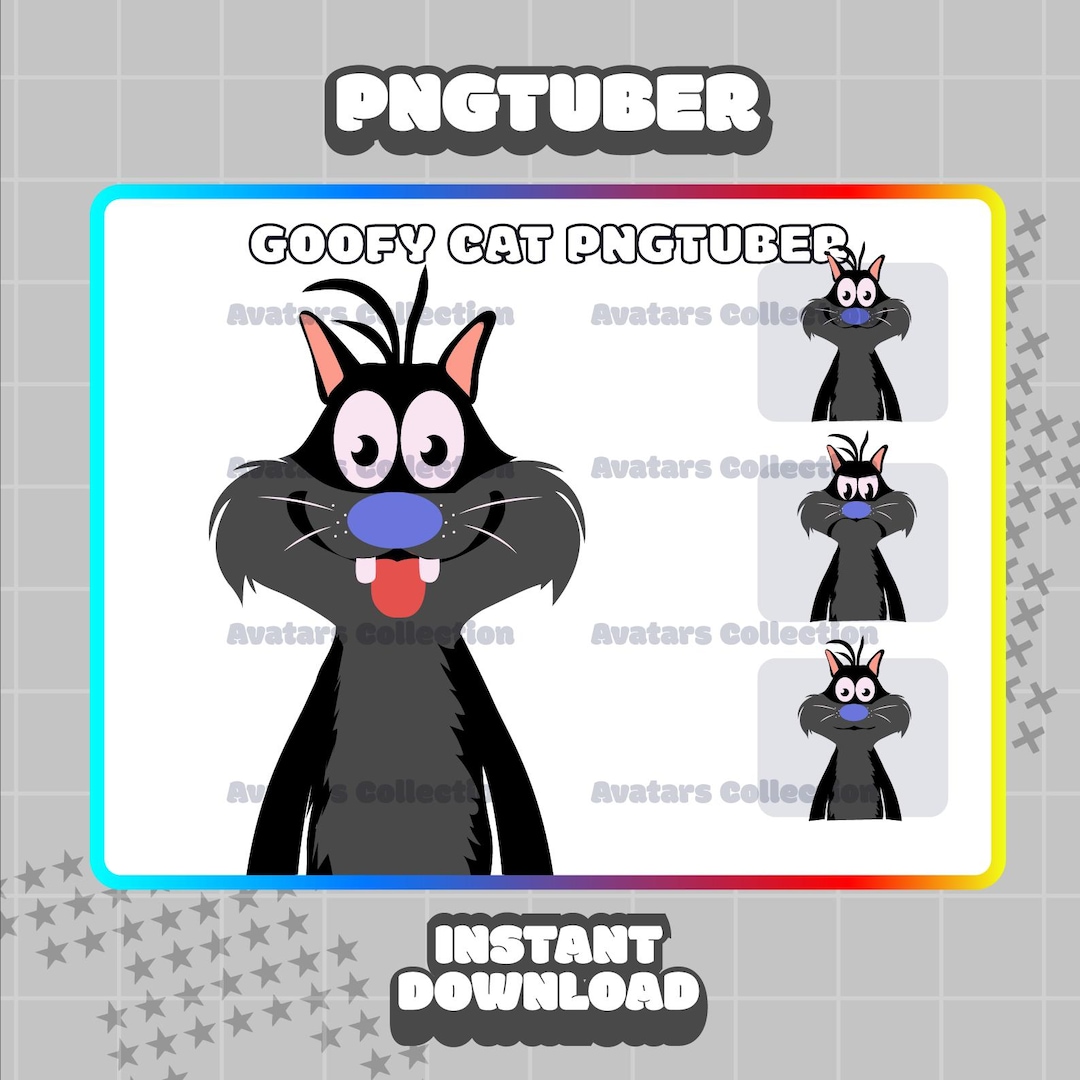 Goofy Cat Pngtuber Model | Animal Pngtuber | Kawaii | Ready for Twitch ...
