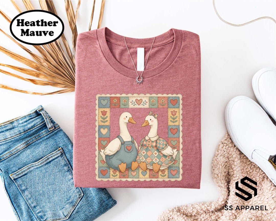 Cottagecore Folk Art Goose Shirt, Grandma Geese T-shirt, Cute Vintage ...