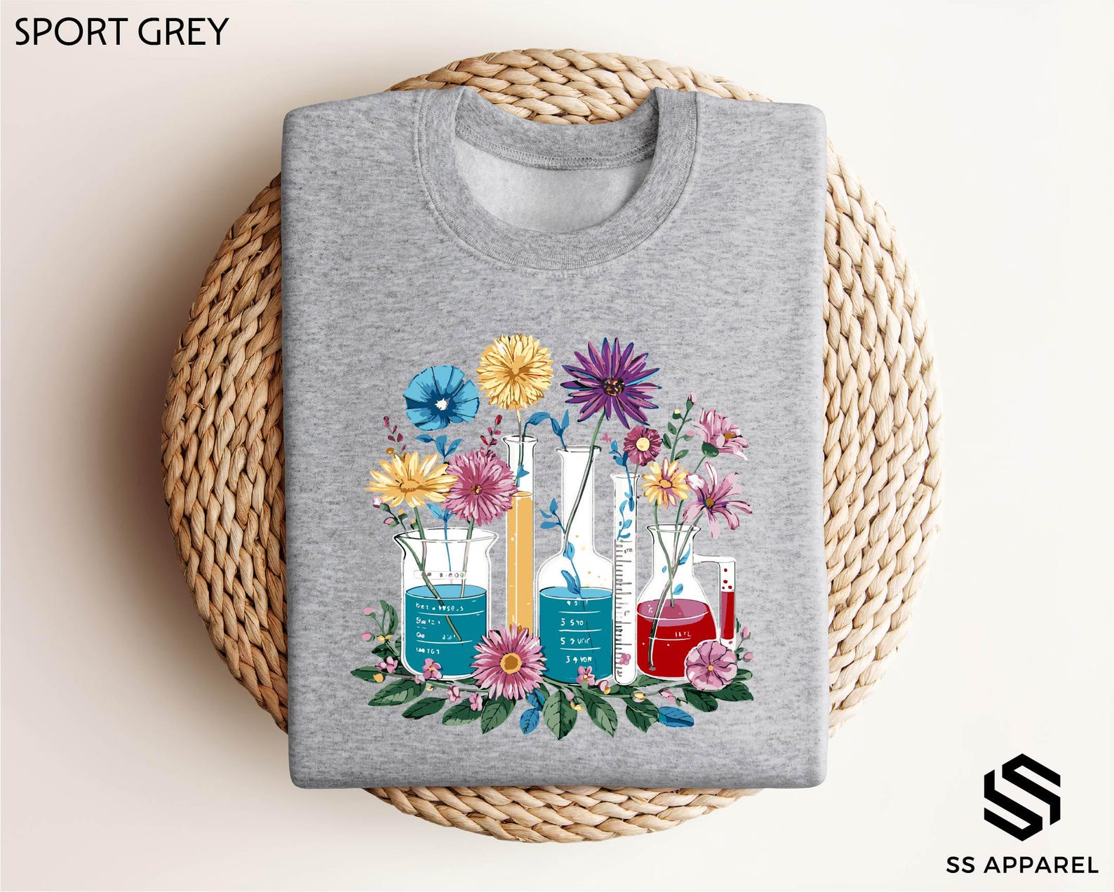 Floral Beaker Sweatshirt, Biology Teacher Tee, Science Teacher Hoodie ...