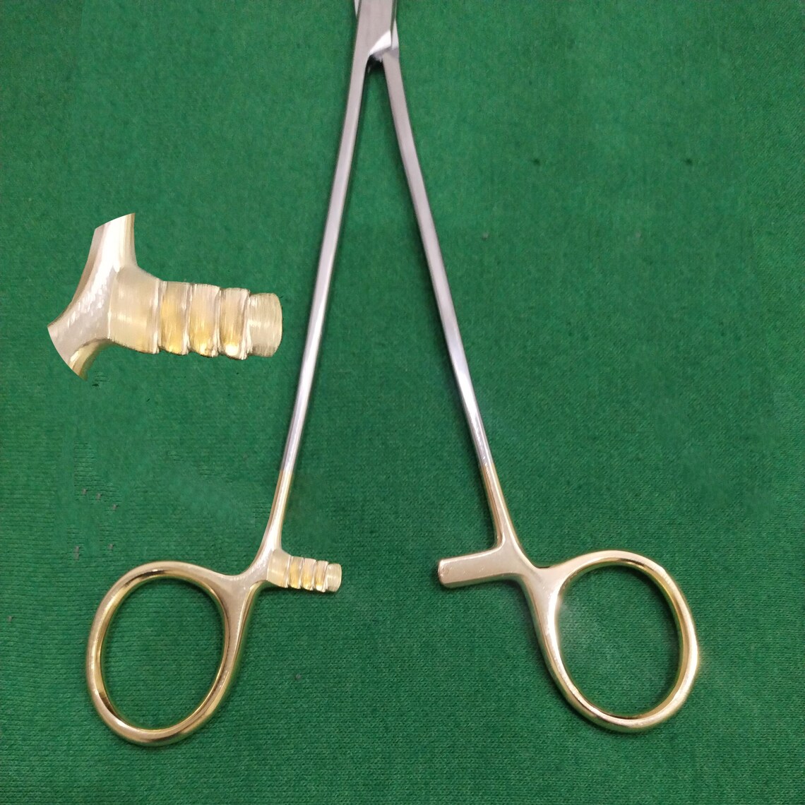 8 Inch Stainless Steel Needle Holder Forceps – Gold Handle | for ...