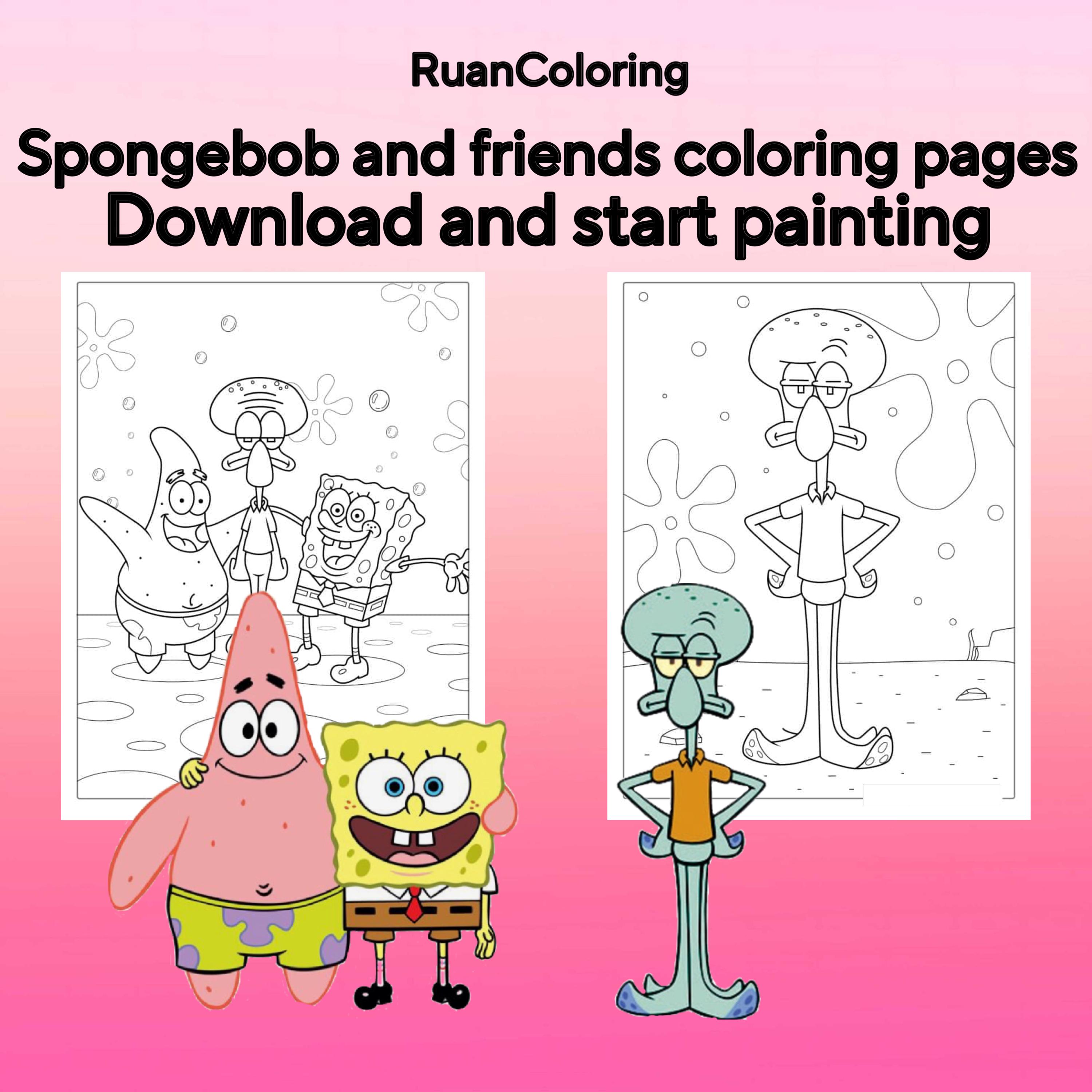 Sponge Bob Coloring 60 Pages Mega Package: Fun and Educational Activity ...
