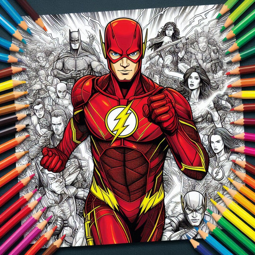 The Flash Coloring Book 45 Pages: Fun and Educational Activity ...