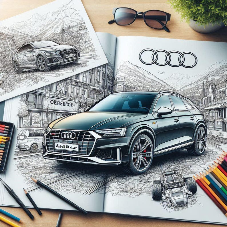 Audi Coloring Book 45 Pages: Fun and Educational Activity, Printable ...